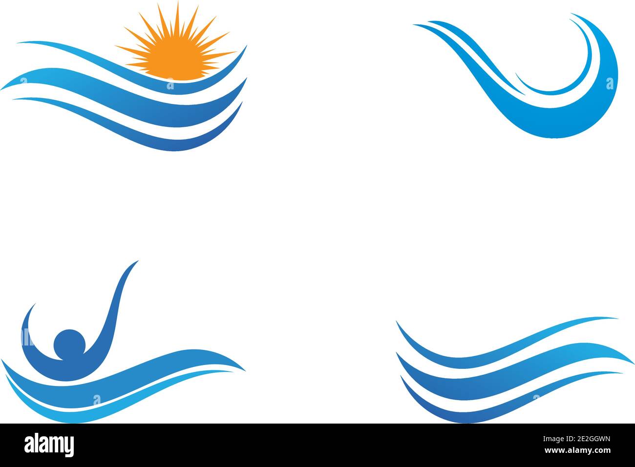 Water Wave symbol and icon Logo Template vector Stock Vector Image ...