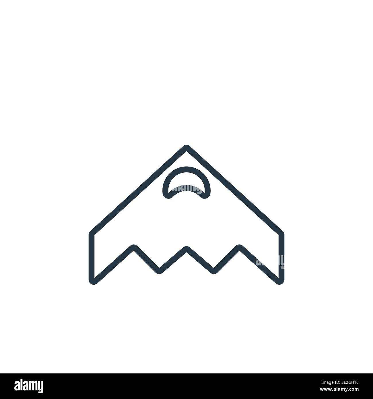 Stealth outline vector icon. Thin line black stealth icon, flat vector ...
