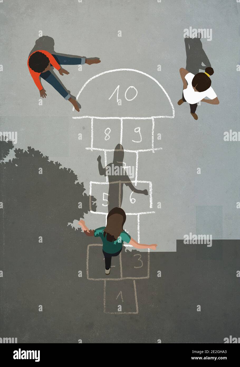 Kids playing hopscotch hi-res stock photography and images - Alamy