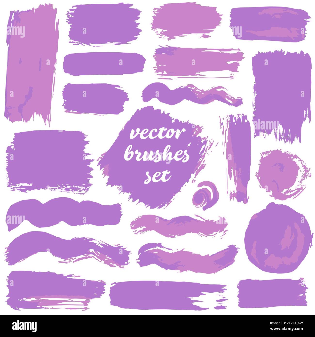 Large set of two-color strokes, brushes, dots, inks, strokes and lines ...