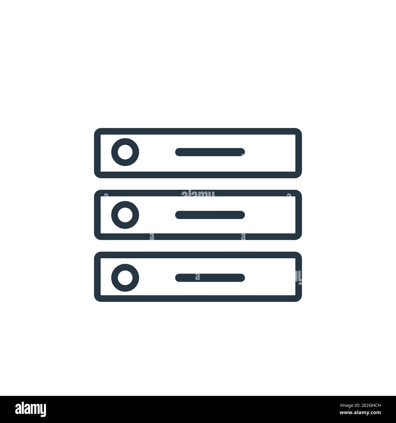 Servers outline vector icon. Thin line black servers icon, flat vector ...