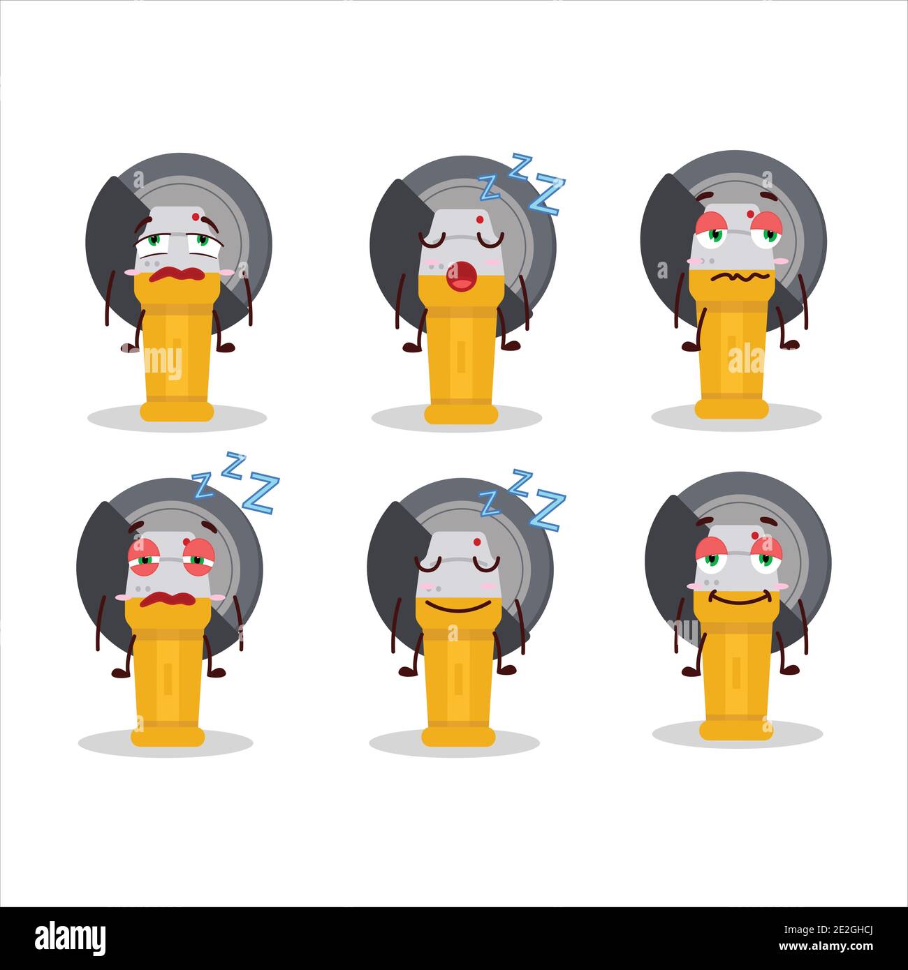 Cartoon character of grinder with sleepy expression. Vector ...