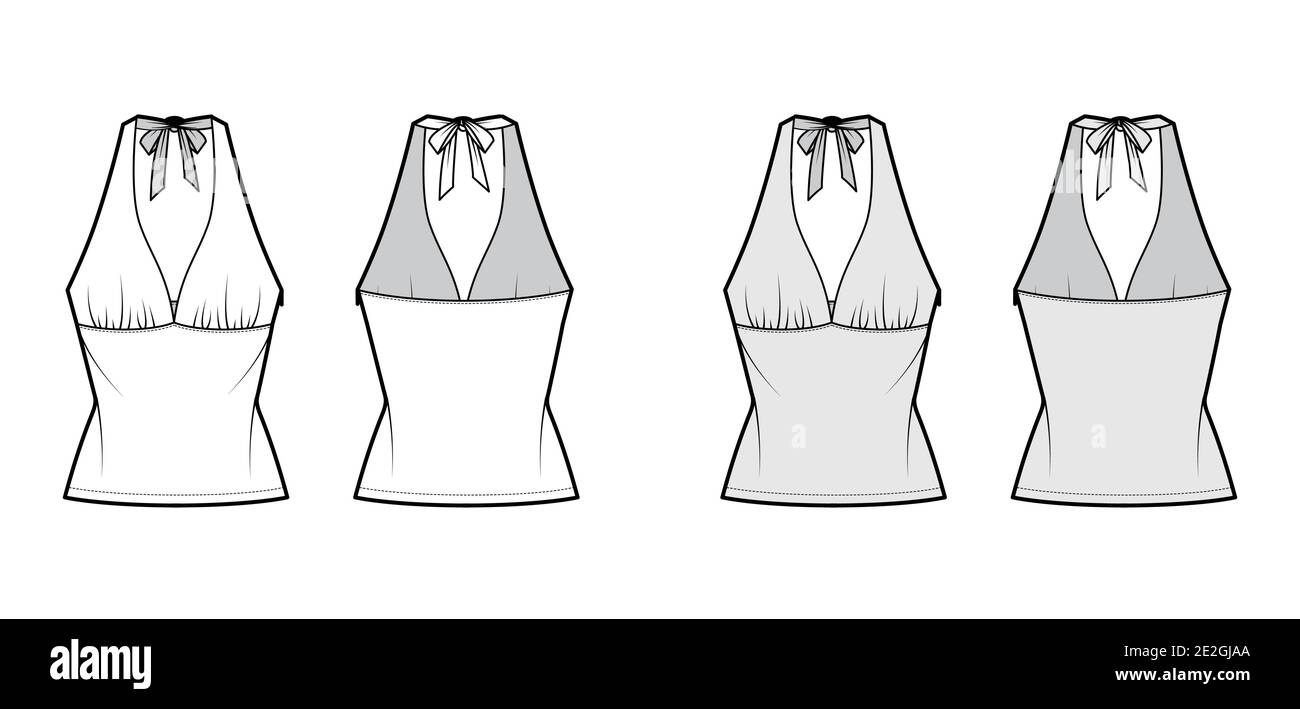 Black halter top Stock Vector Images - Alamy