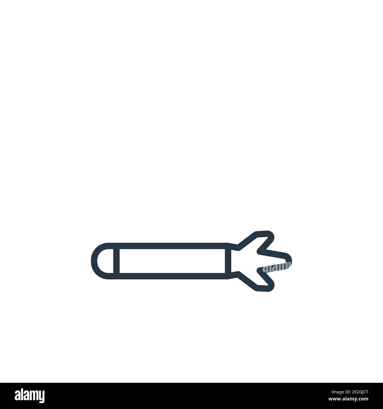 Torpedo outline vector icon. Thin line black torpedo icon, flat vector ...