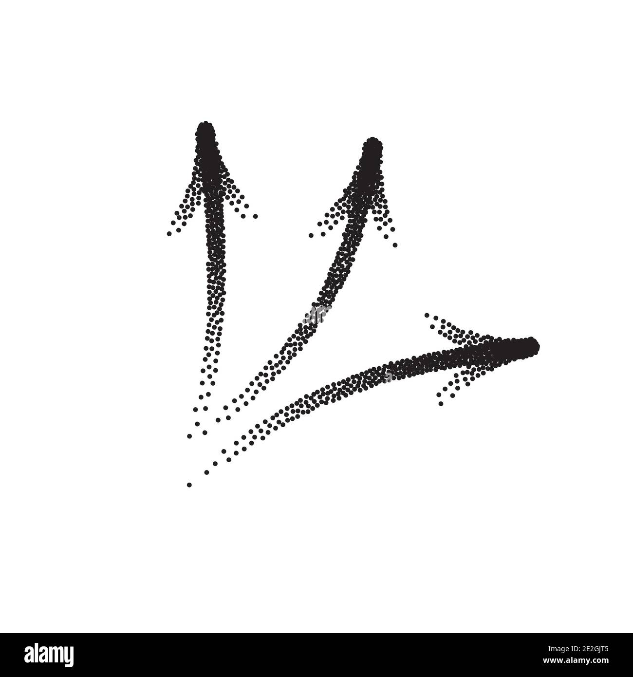 Handdrawn stipple arrow vector in sketch style isolated on white ...