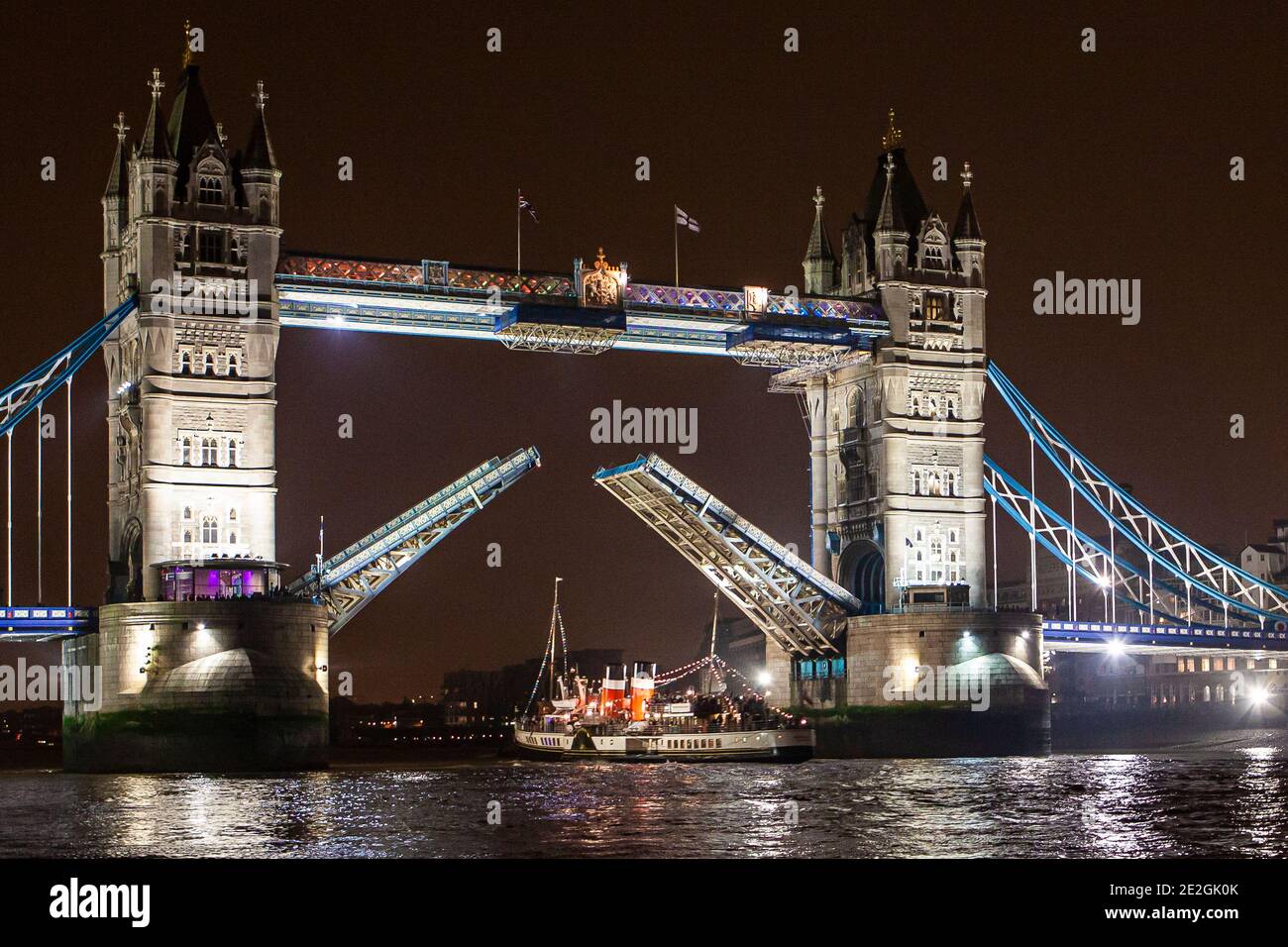 Thames boat party on board the Waverley, London Stock Photo - Alamy