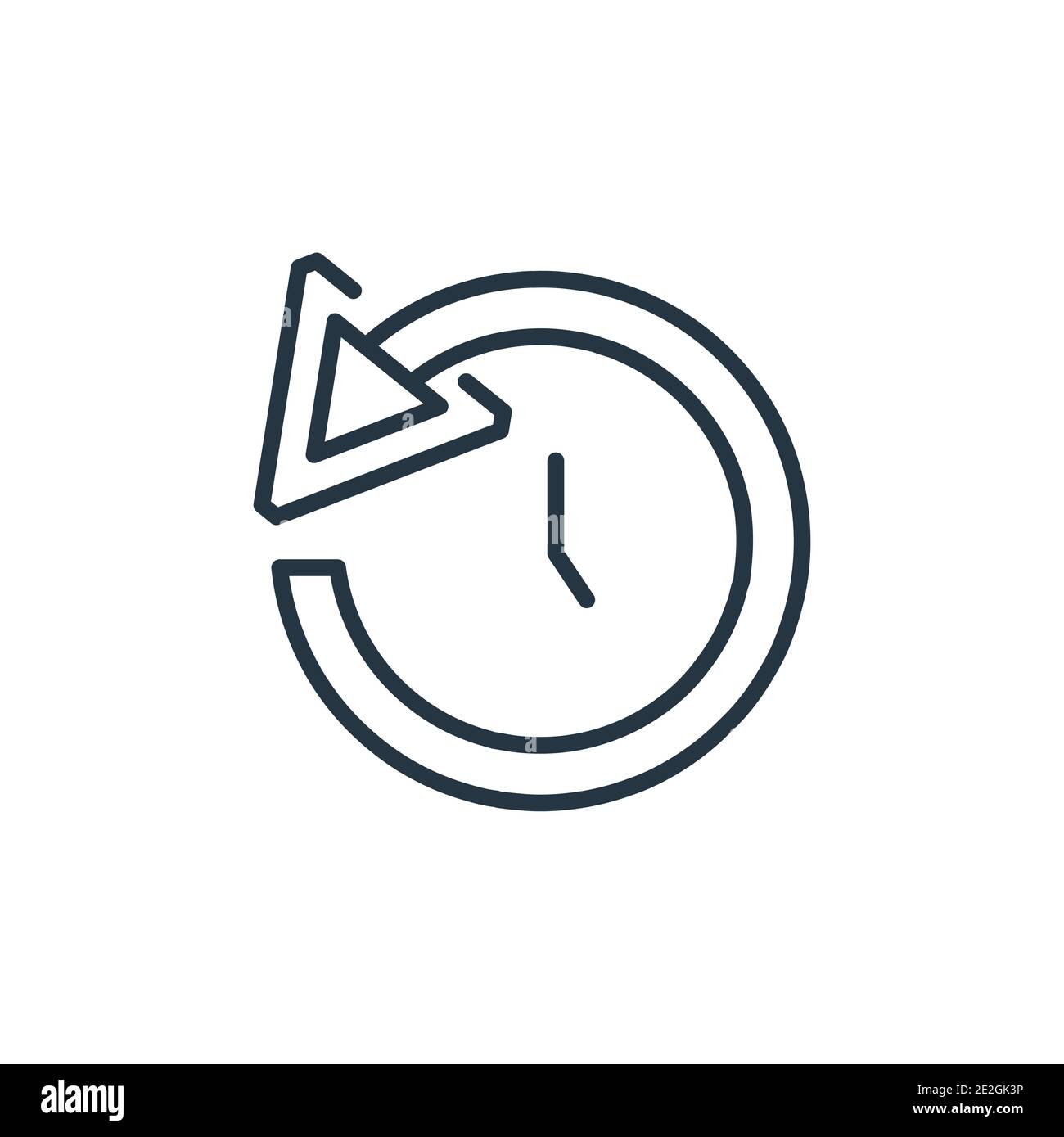 Reload time outline vector icon. Thin line black reload time icon, flat ...
