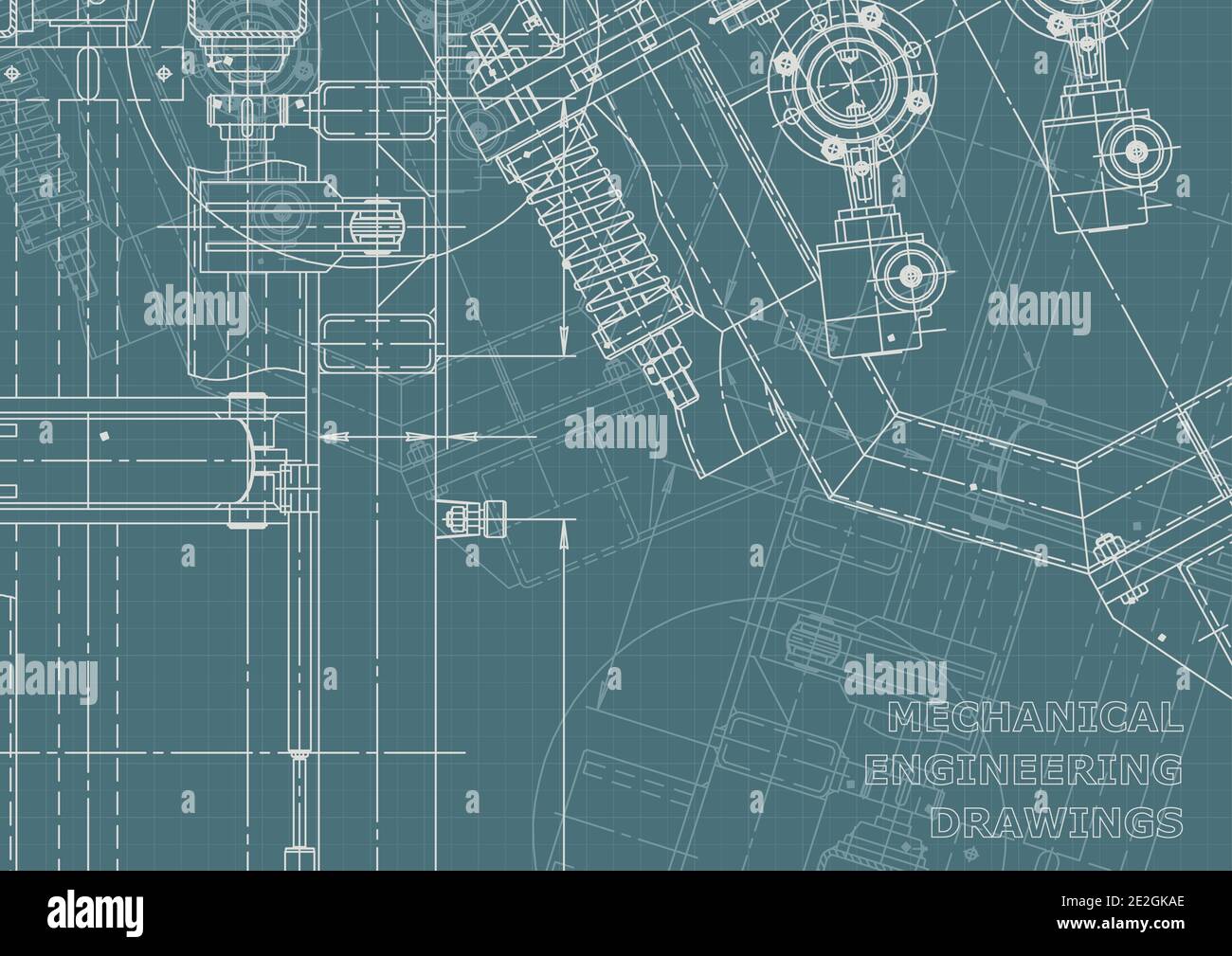 Vector engineering illustration. Mechanical engineering drawing ...