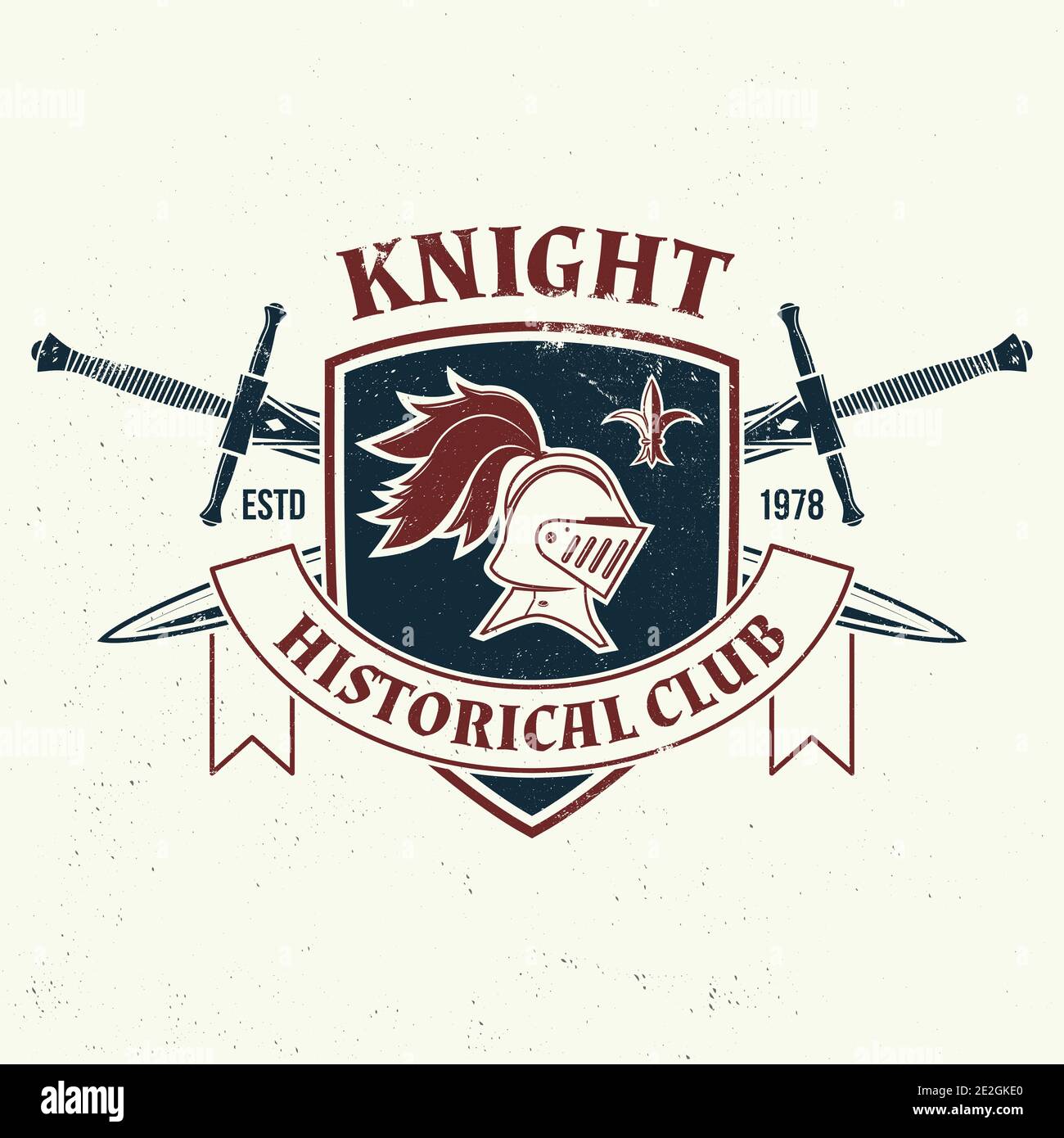 Knight historical club badge, t-shirt design. Vector illustration ...