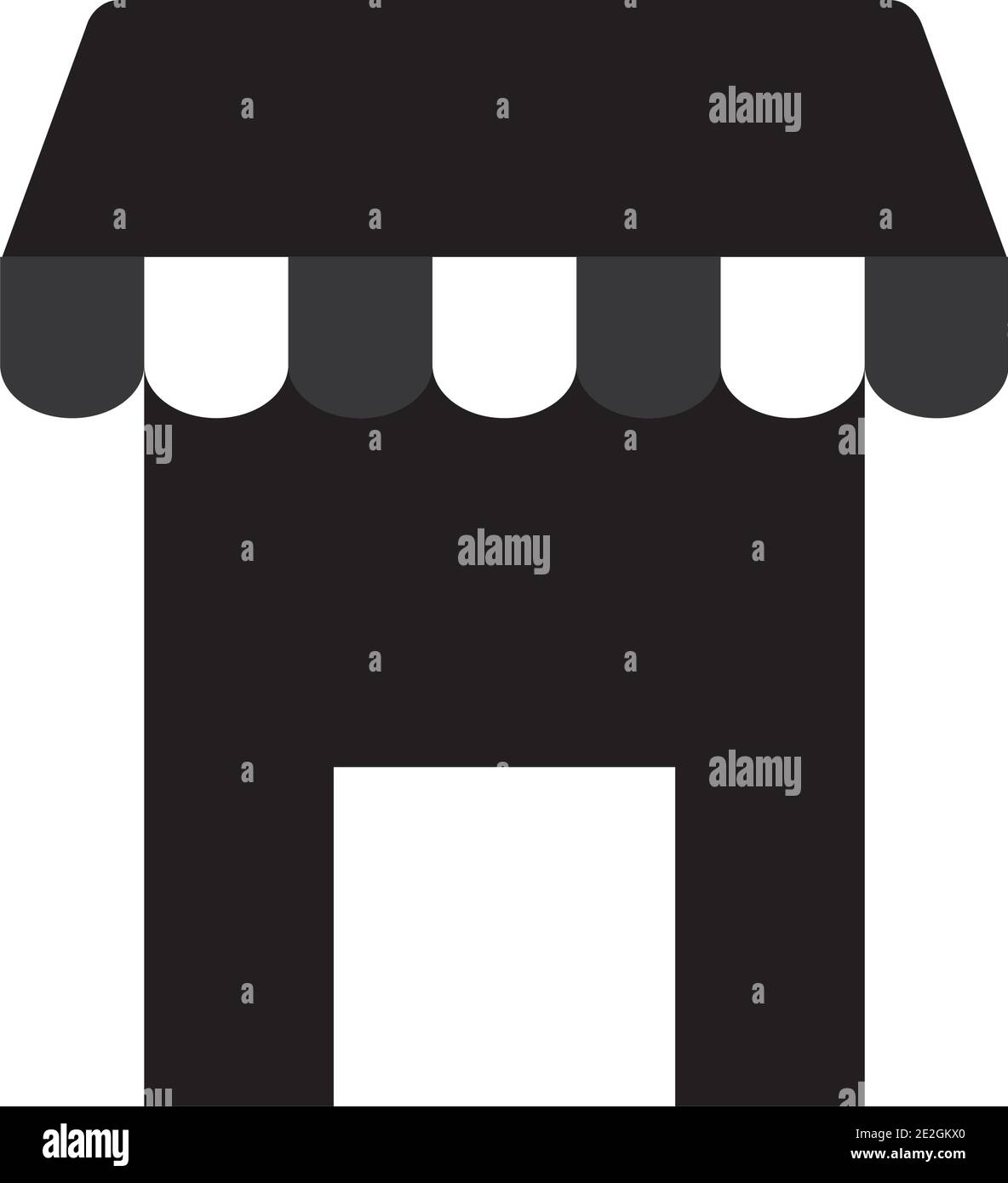 store building icon over white background, silhouette style, vector ...