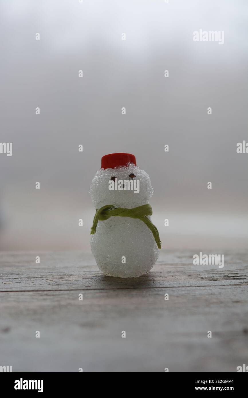 Little snowmen. Winter scene Stock Photo - Alamy