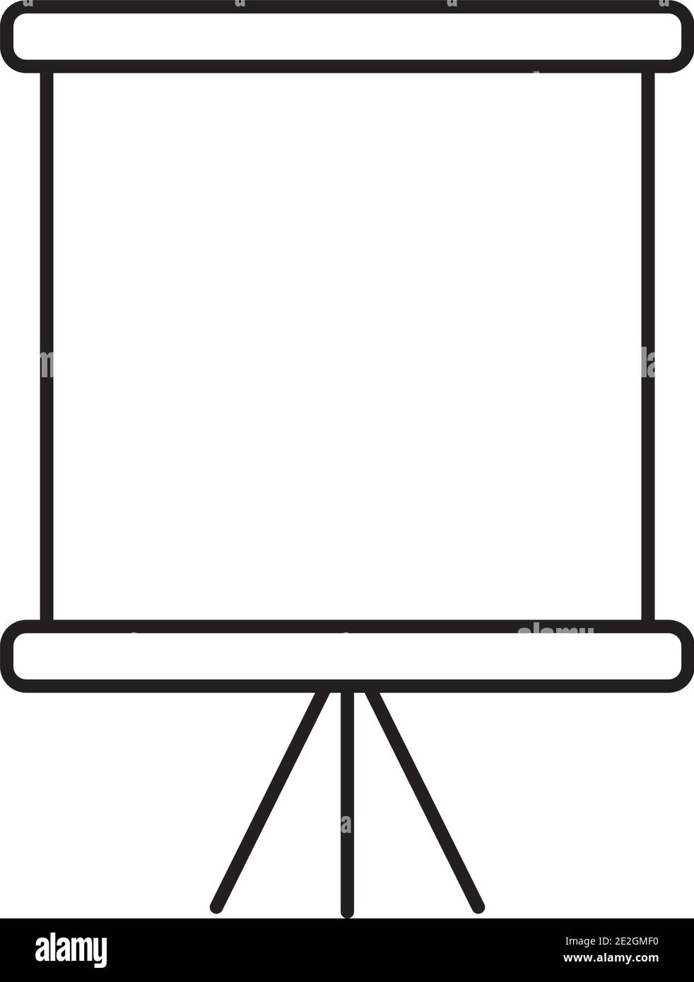 presentation board icon over white background, line style, vector ...