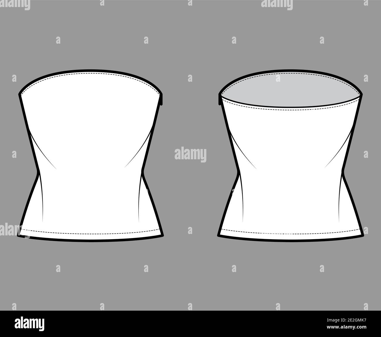 Strapless crop top Stock Vector Images - Alamy