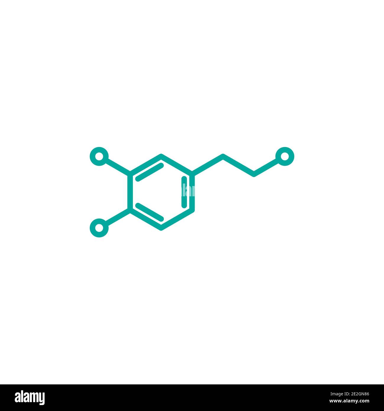 Dopamine molecular structure. neurotransmitter molecule. Skeletal ...
