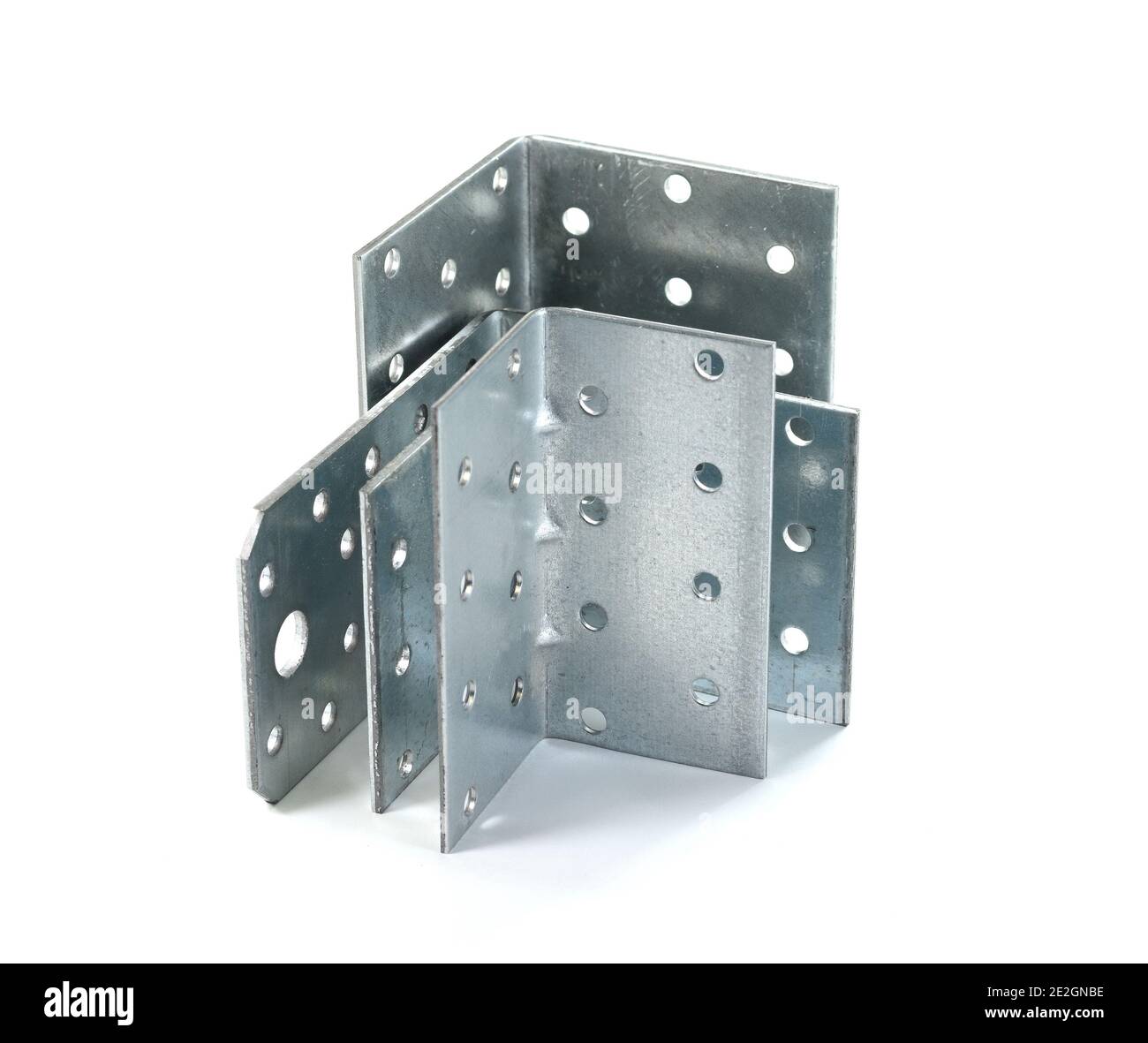 Mounting angle metal brackets isolated on white background Stock Photo ...