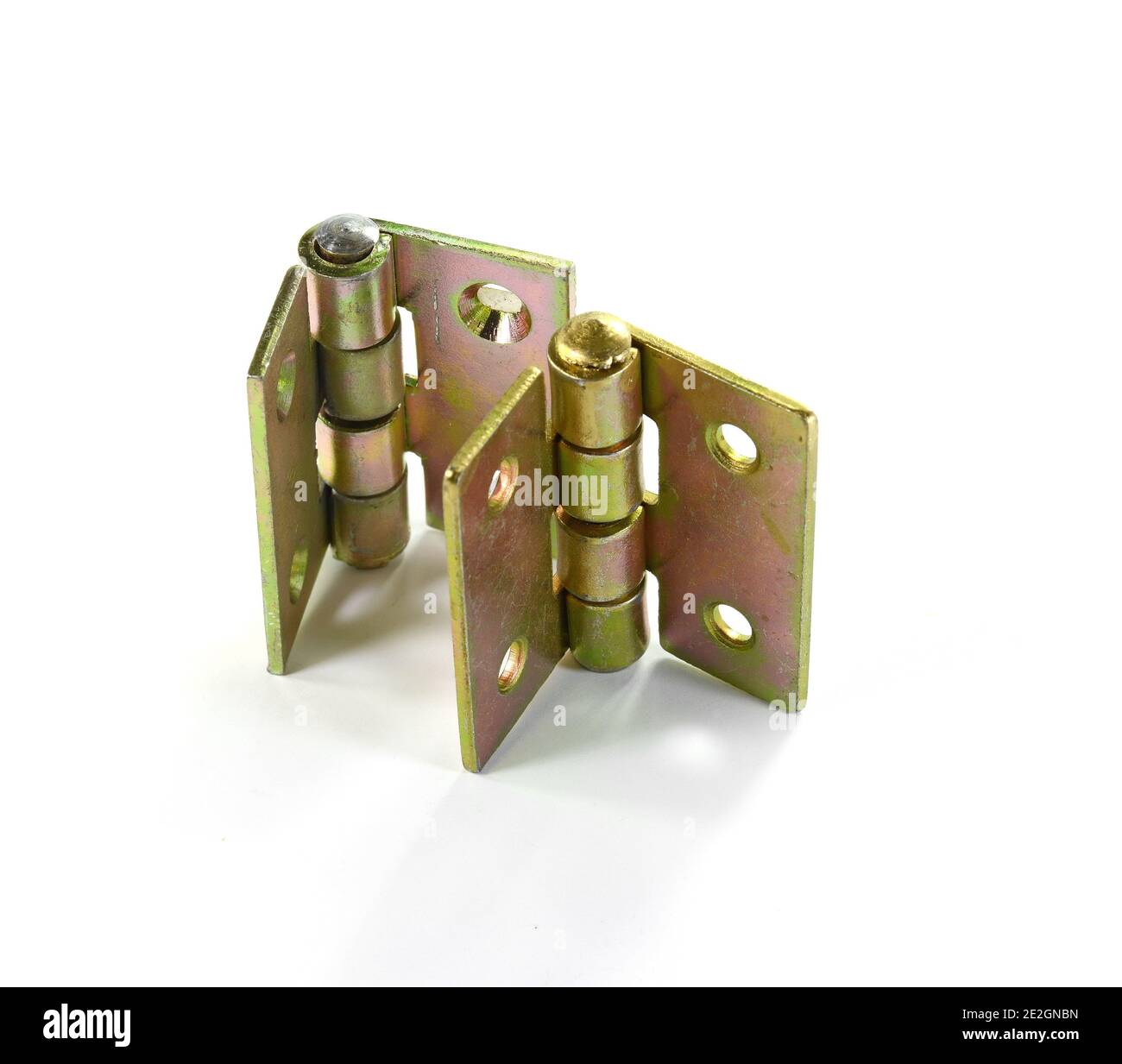 Stainless Steel Door Hinge On White Background Stock Photo - Alamy