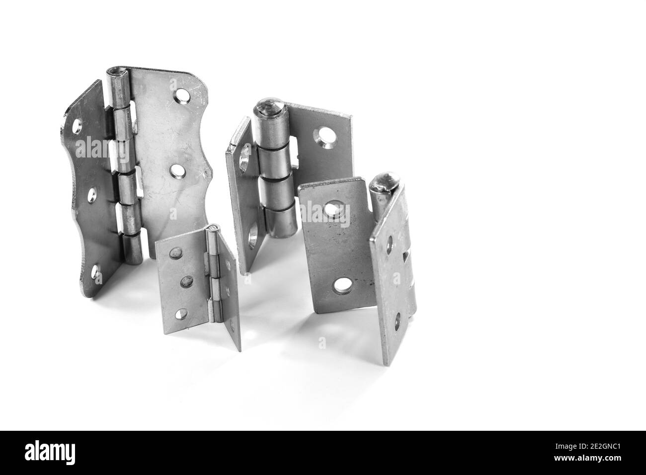 Stainless Steel Door Hinge On White Background Stock Photo - Alamy