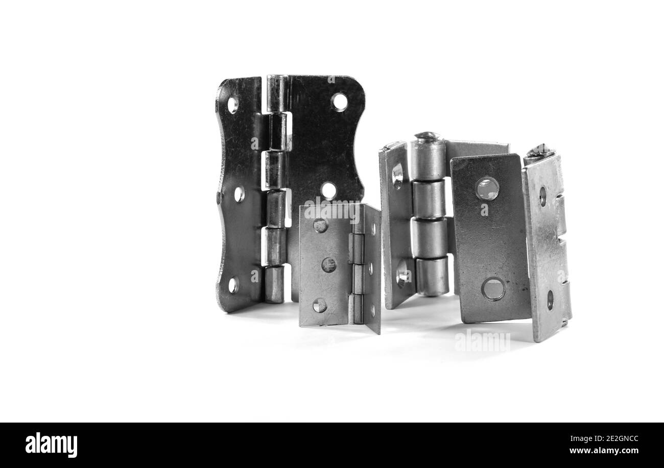 Stainless Steel Door Hinge On White Background Stock Photo - Alamy