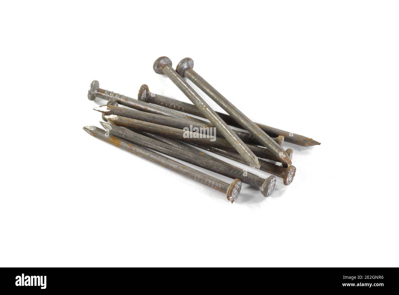 Rusty nails isolated on white Stock Photo - Alamy