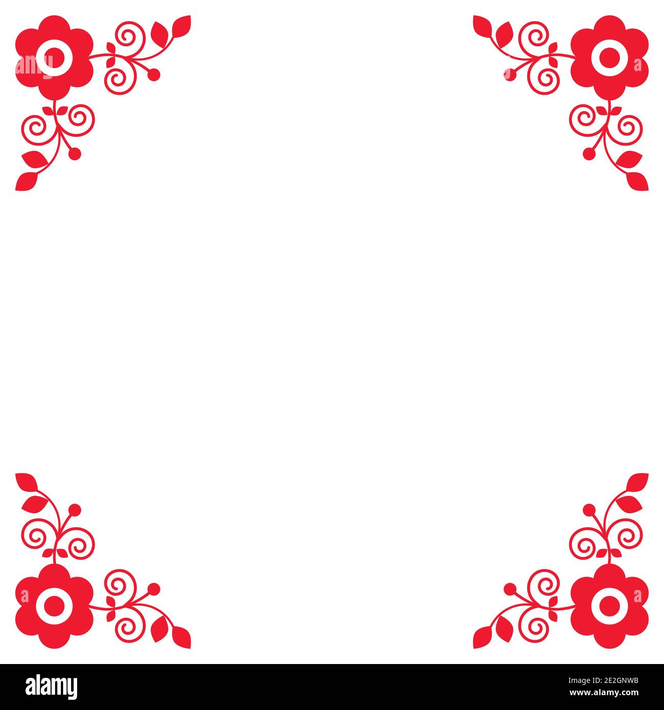 Polish traditional folk art vector greeting card design set with floral ...