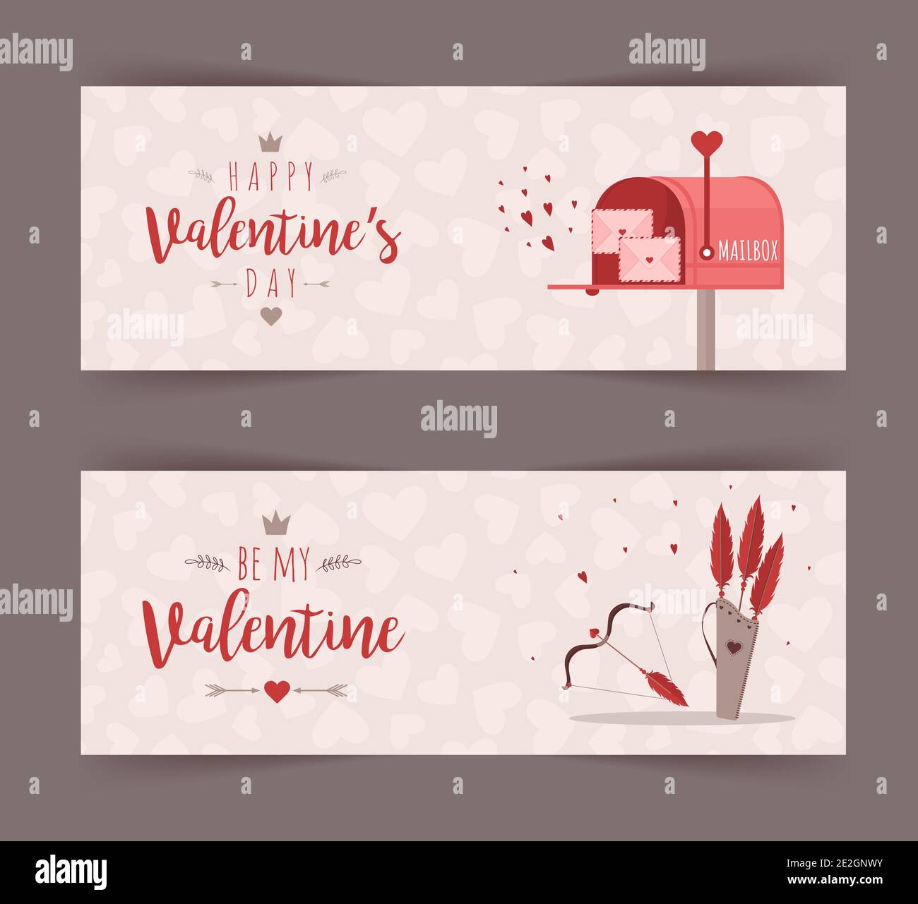 Valentines day banner for concept design. Mail with love message. Cute ...