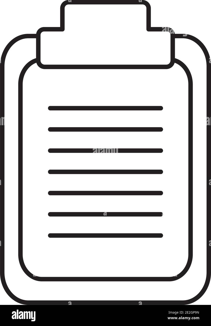 clipboard icon over white background, line style, vector illustration ...