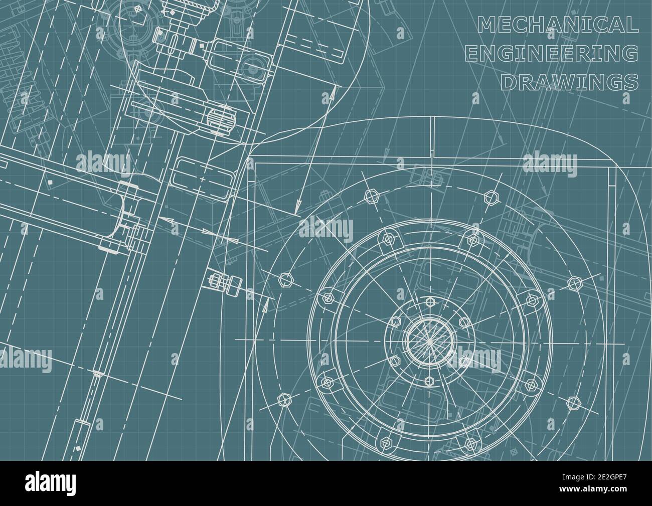 Cover, flyer. Vector engineering illustration. Blueprint, banner ...