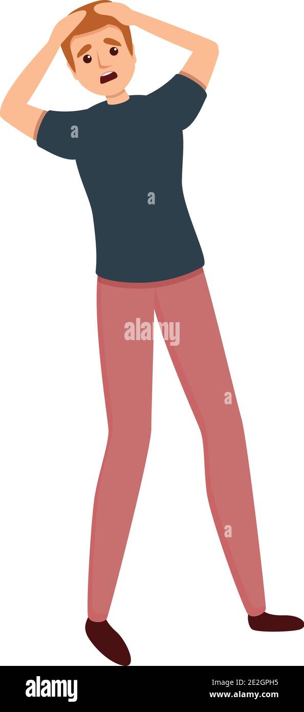 Comic scared man icon. Cartoon of comic scared man vector icon for web ...