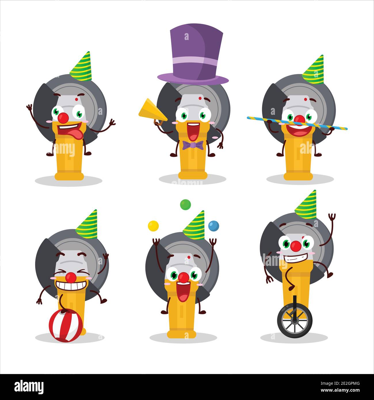 Cartoon character of grinder with various circus shows. Vector ...