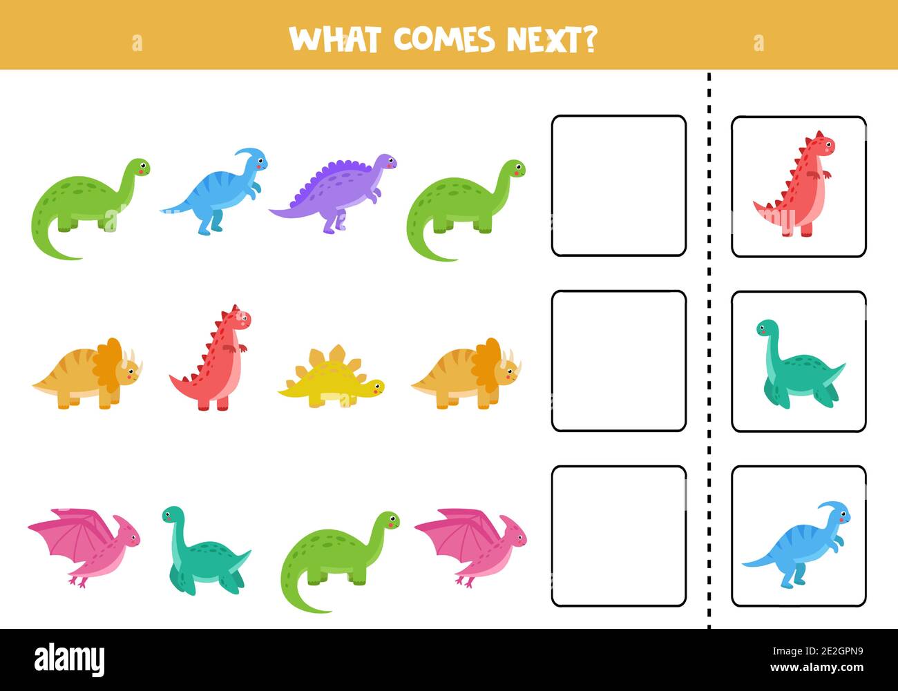 What comes next game with cute cartoon dinosaurs. Educational logical ...