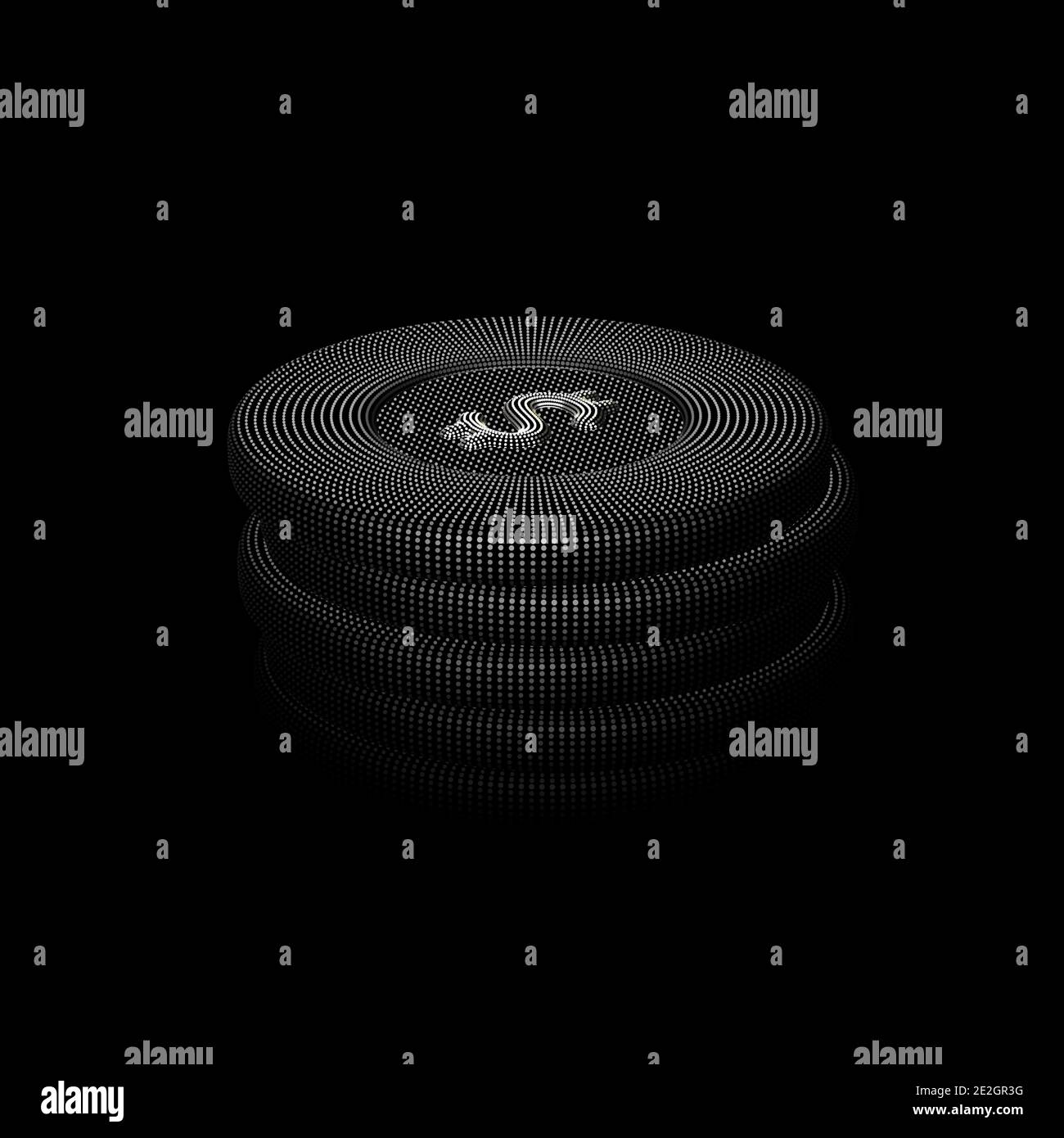 Digital 3D poker chips stack on black background Stock Vector Image ...