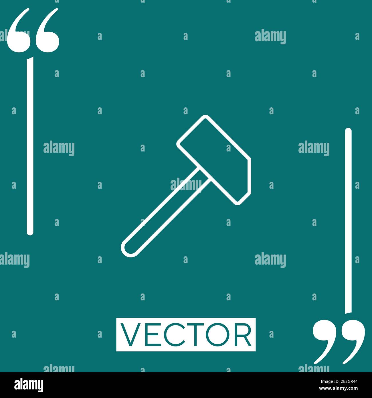 hammer big shape outline vector icon Linear icon. Editable stroke line ...