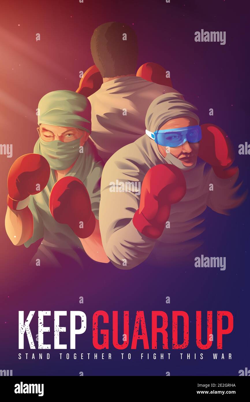 vector illustration of an awareness poster to encourage the healthcare ...