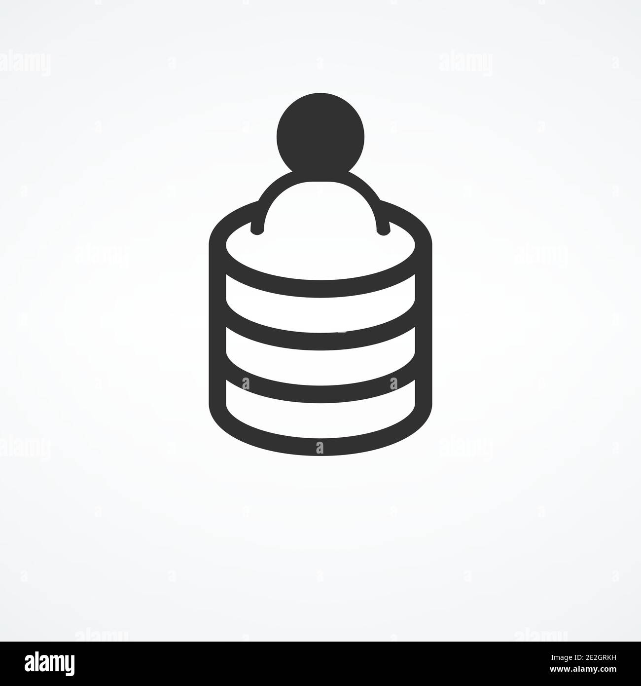Cloud Database Icon with account or user symbol, server icon. Cloud ...