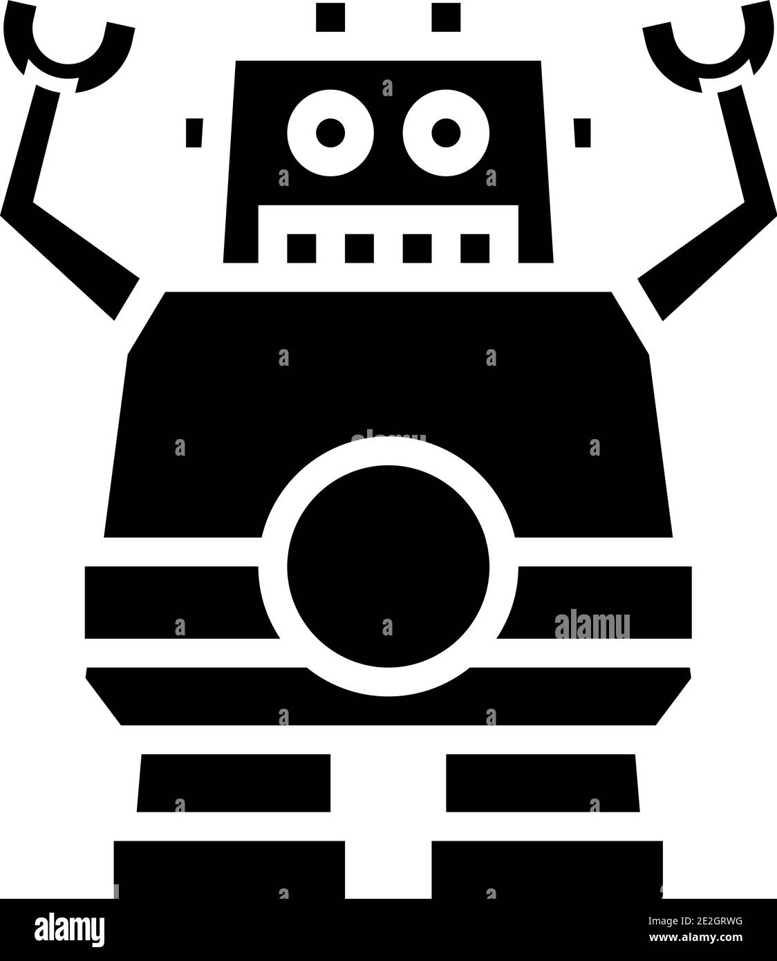 robotic geek glyph icon vector illustration sign Stock Vector Image ...
