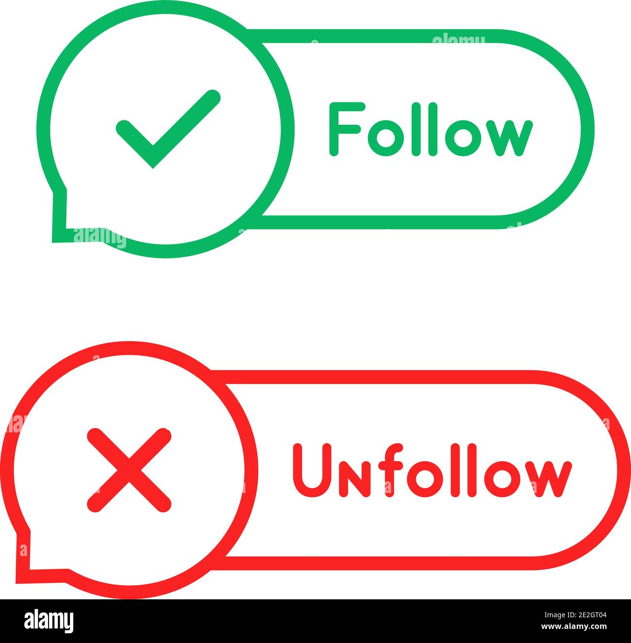 Follow us speech talk hi-res stock photography and images - Alamy