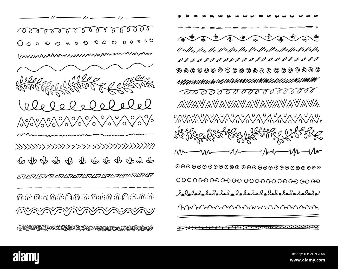 drawn hand line border frame flower vector element doodle sketch hand ...