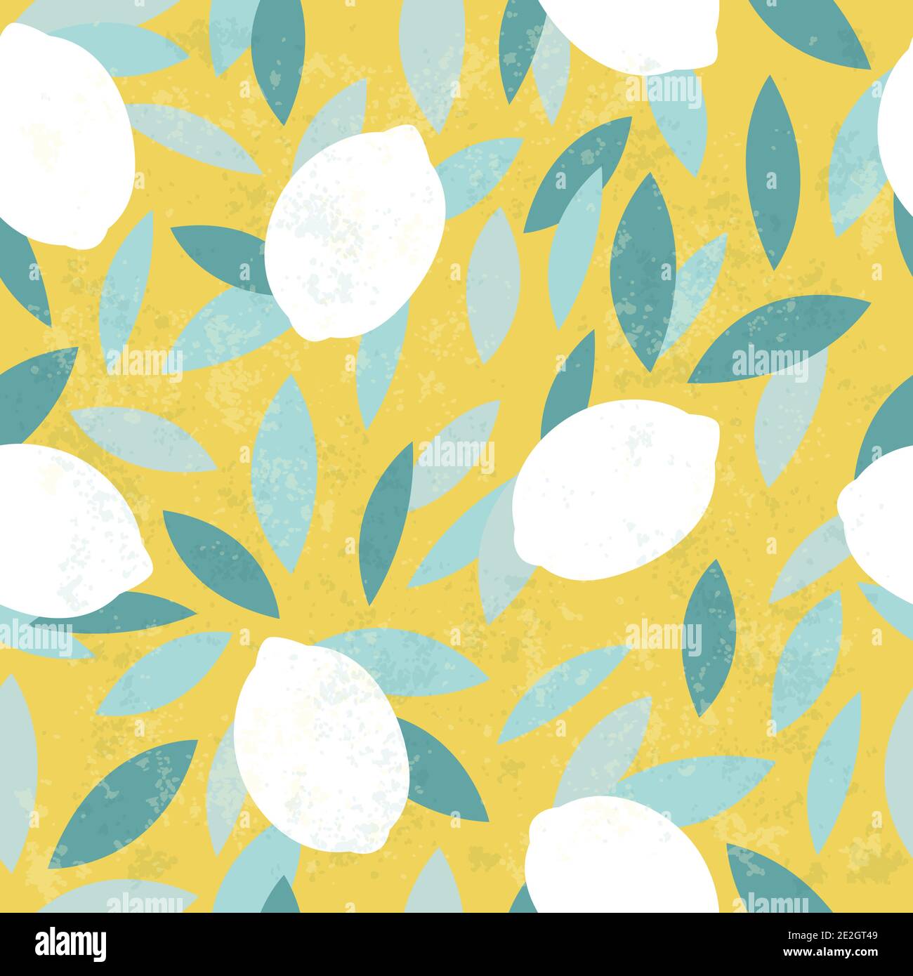 Lemon seamless pattern vector illustration. Summer design repeated textile with citrus fruits ...