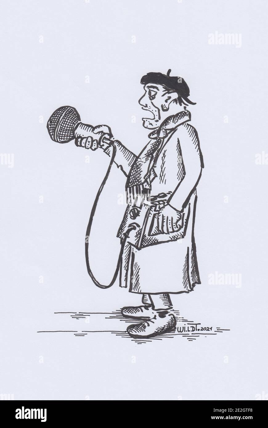 Reporter asking questions. This is a reporter who works with recorder ...