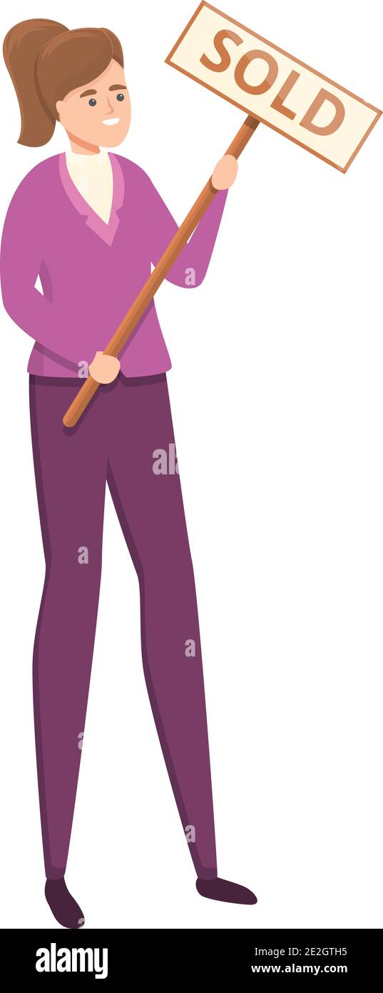 Sold agent icon. Cartoon of sold agent vector icon for web design ...