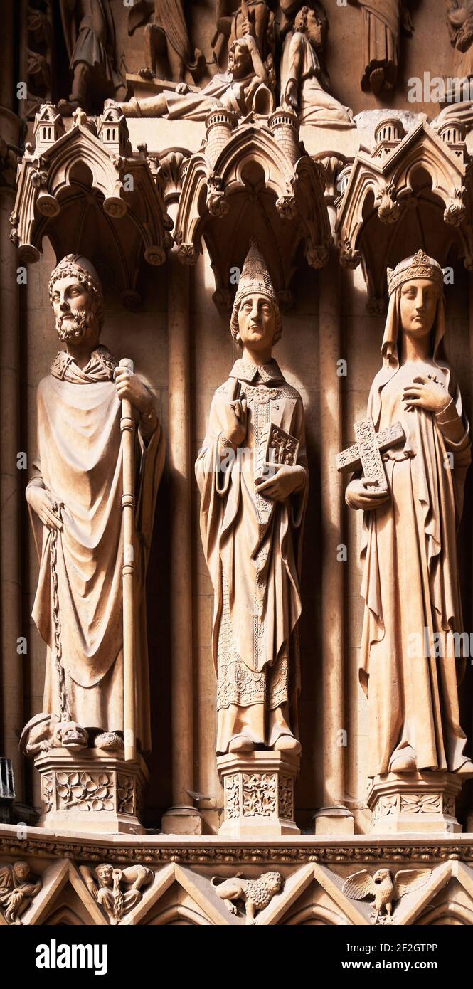 France, Moselle department, Lorraine, Metz city, detail statue of the ...