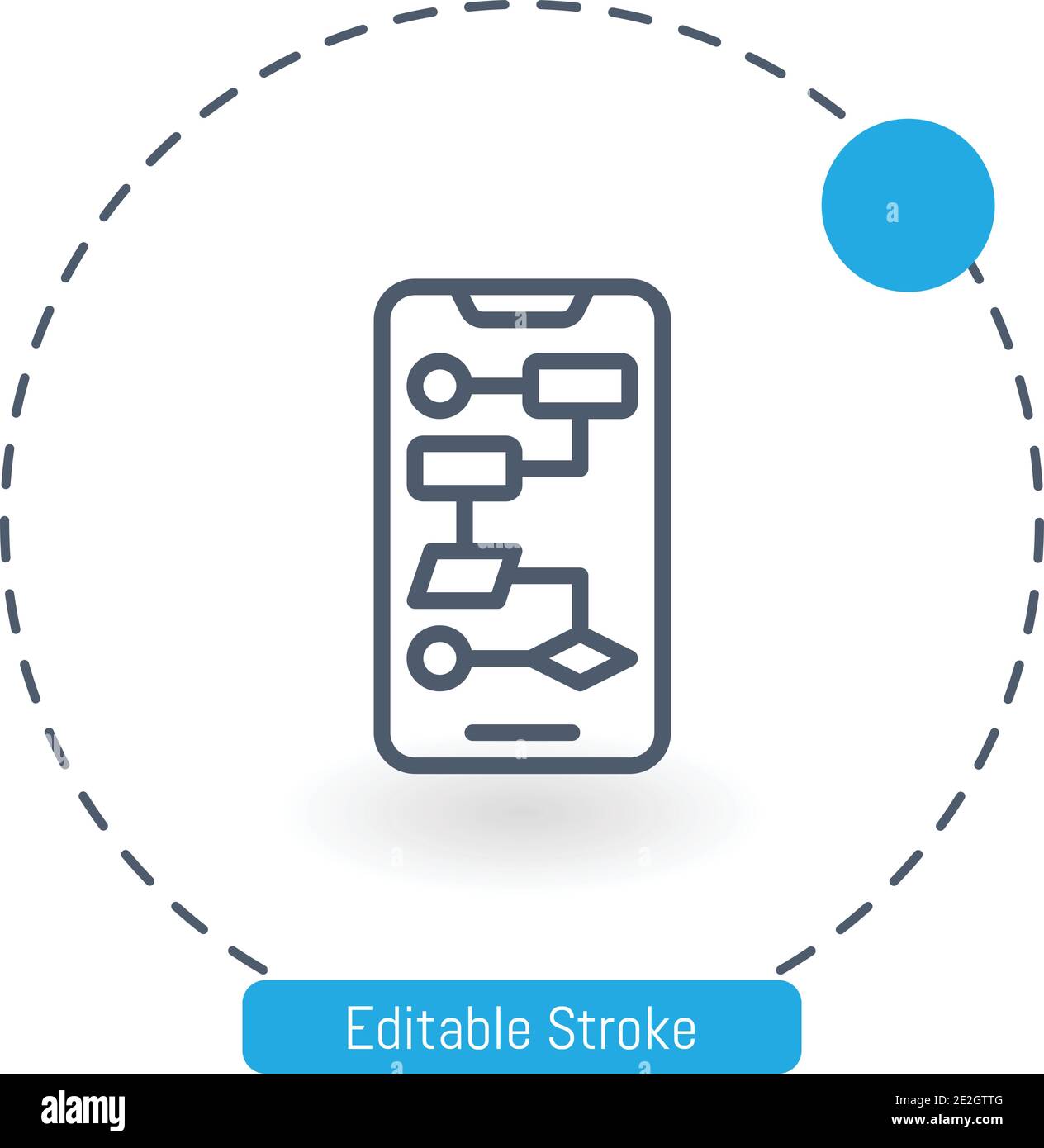 algorithm vector icon editable stroke outline icons for web and mobile ...