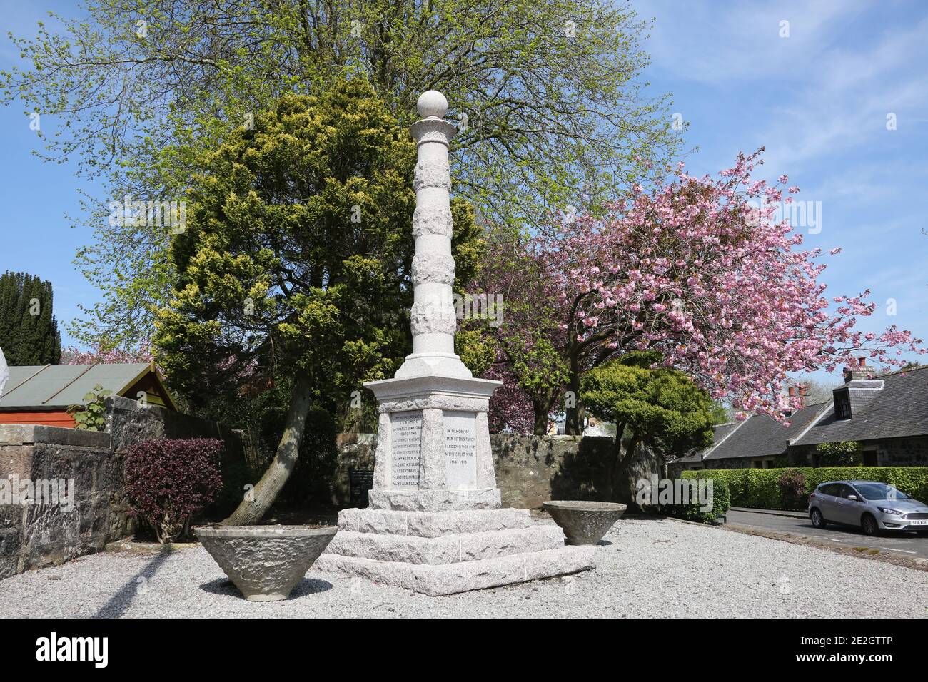Symington,South Ayrshire, Scotland, UK Spring time blossom , church ...
