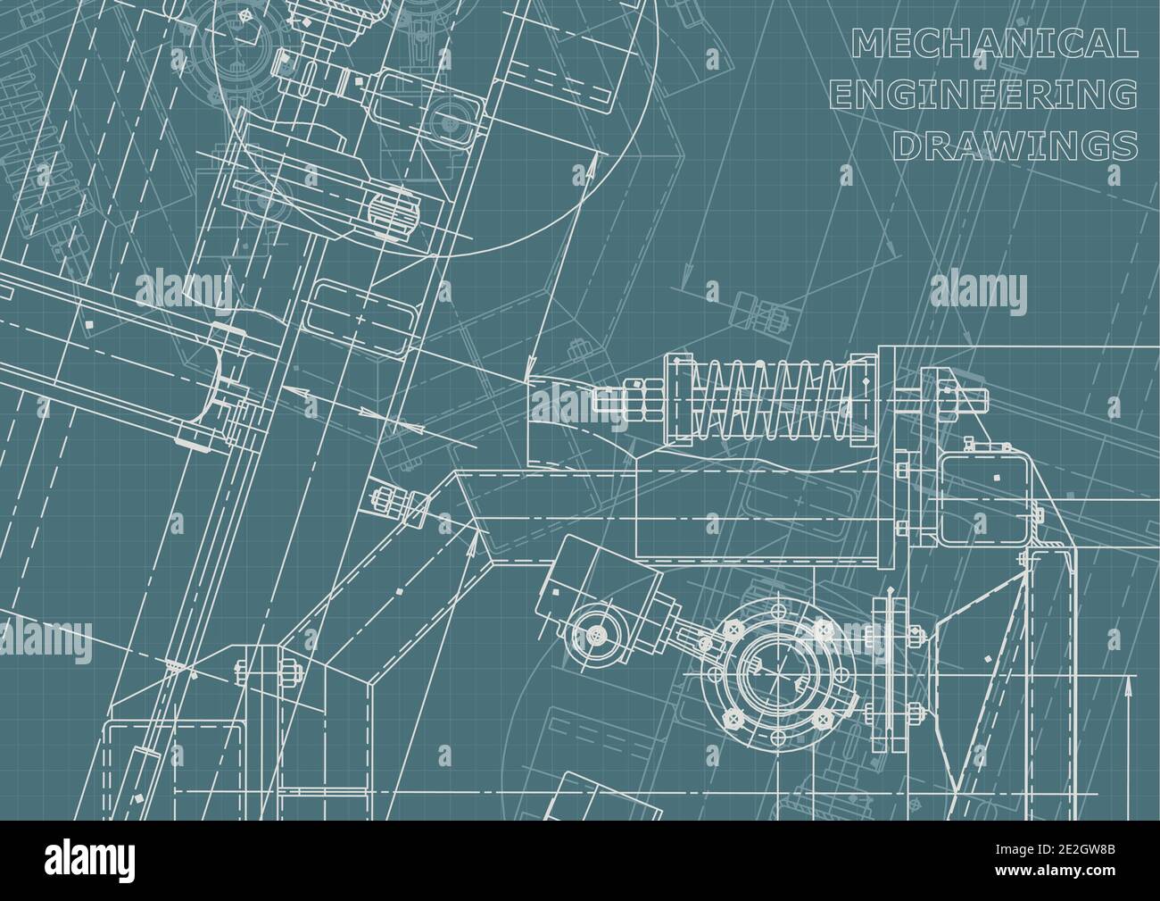 Sketch. Vector engineering illustration. Computer aided design systems. Instrument-making ...
