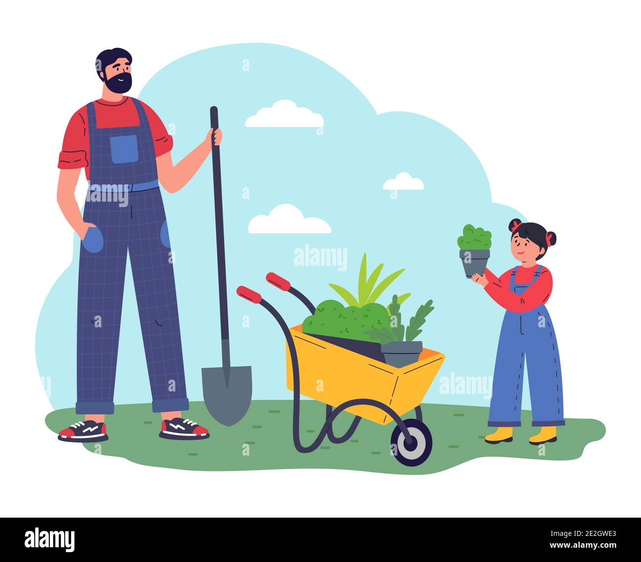 Garden wheelbarrow isolated vector Stock Vector Images - Alamy
