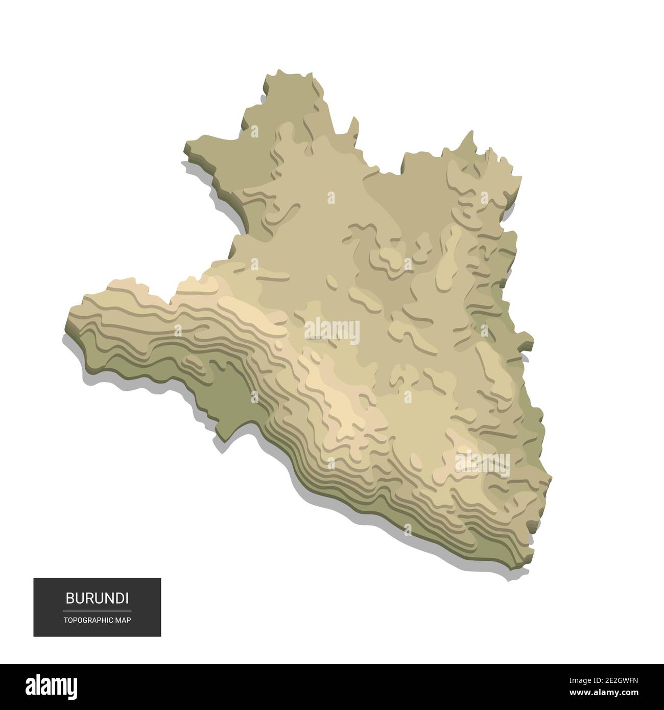 Burundi relief map Stock Vector Images - Alamy