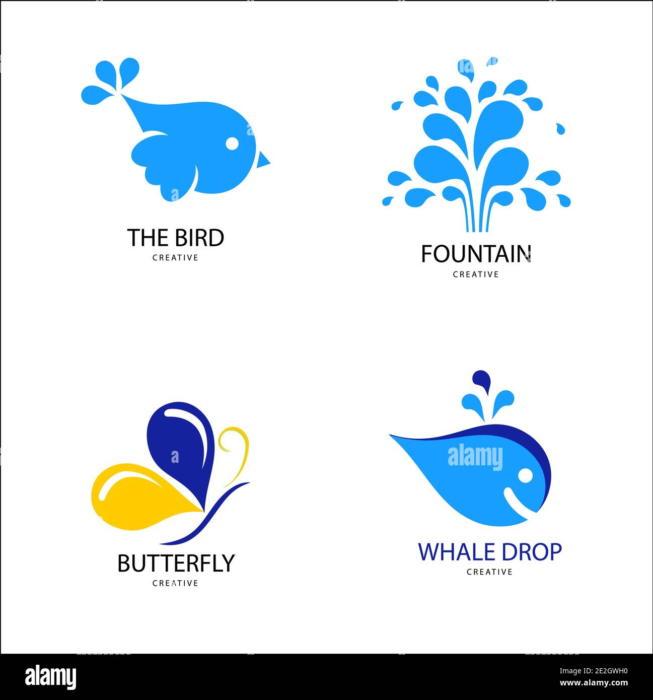 Abstract bright icon made of water drops.. Design modern logos bird ...