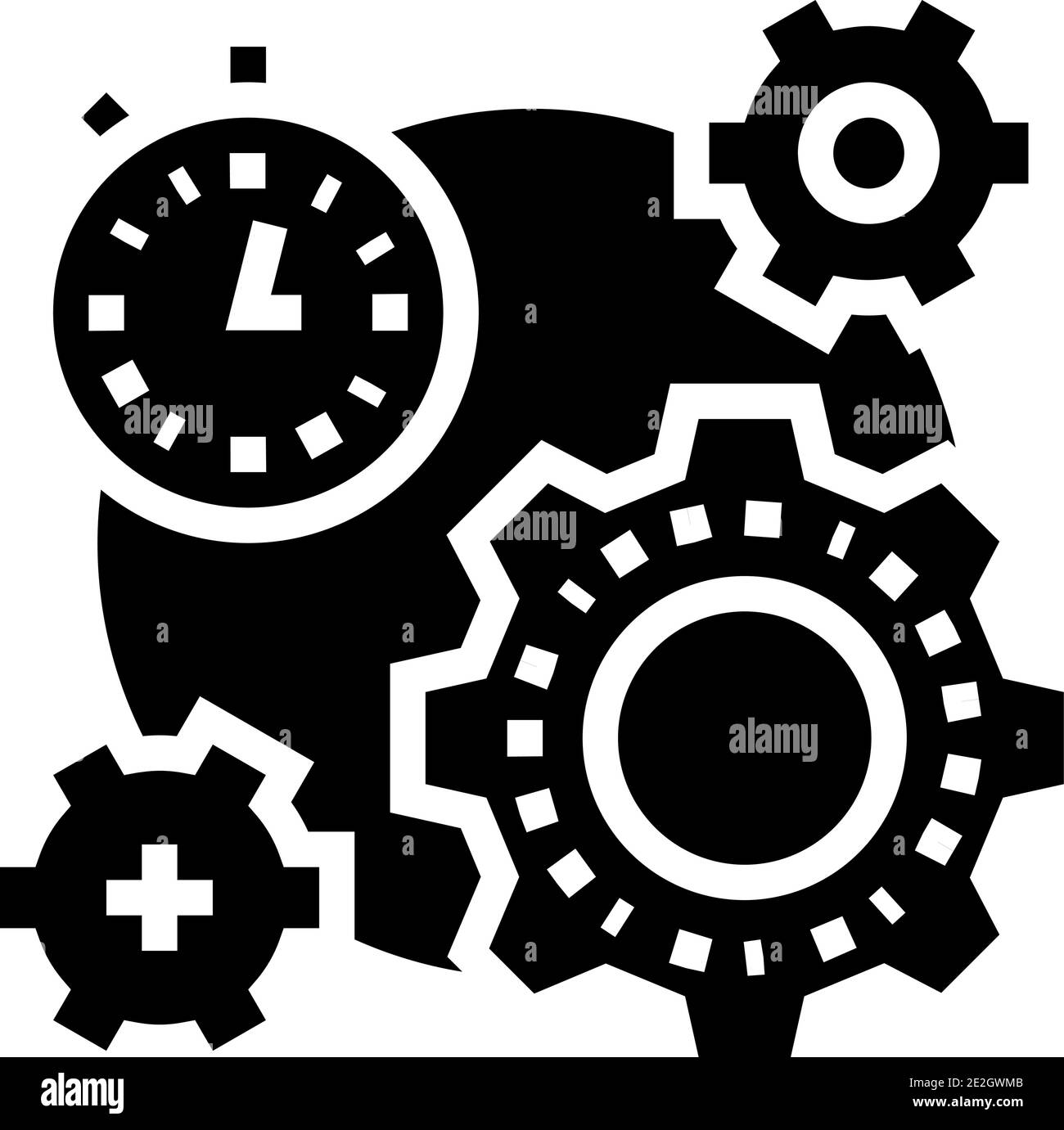 working process time glyph icon vector illustration Stock Vector Image ...