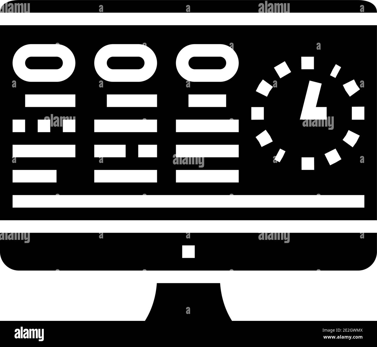 tasks on computer screen glyph icon vector illustration Stock Vector ...