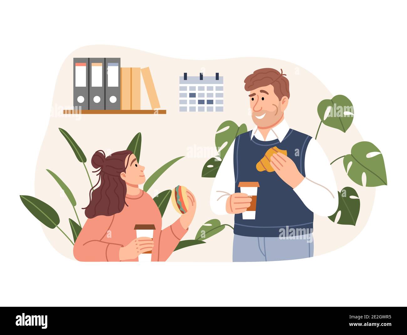 Business cartoon team meeting lunch hi-res stock photography and images ...